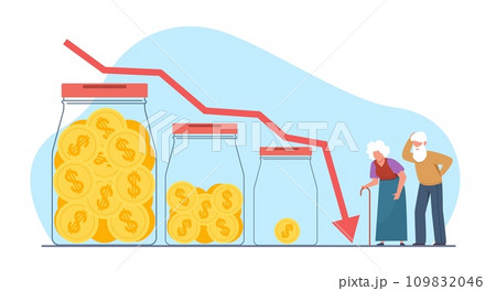 Elderly man and woman lost all of their...のイラスト素材 [109832046] - PIXTA