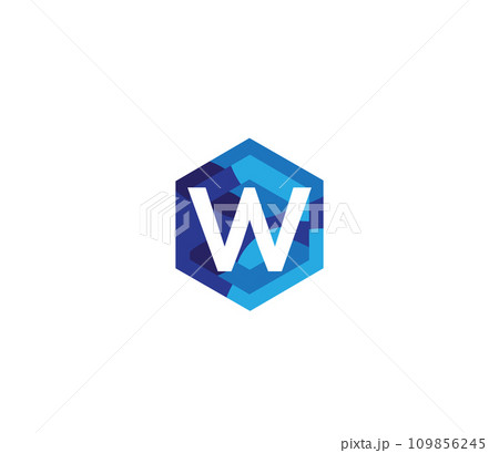 Triangle W Alphabet Blue Mix Colors Logo Designのイラスト素材 [109856245] - PIXTA
