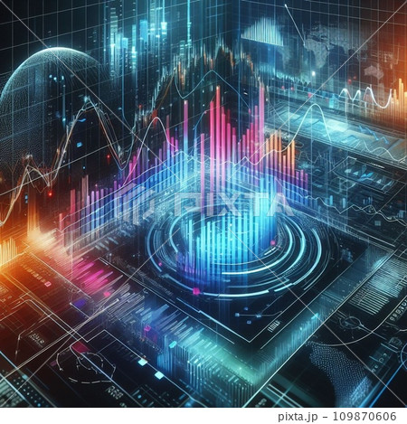 AI-generated content. Financial stocks graphics...のイラスト素材 [109870606 ...
