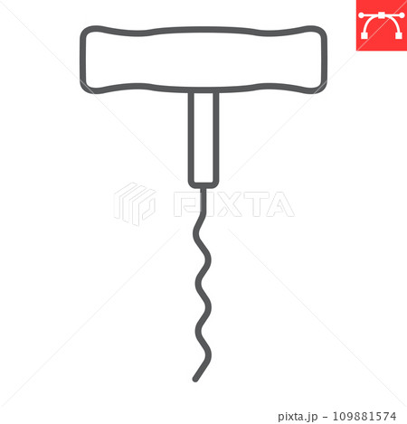 Corkscrew line icon, kitchen and wine opener,...のイラスト素材 [109881574] - PIXTA