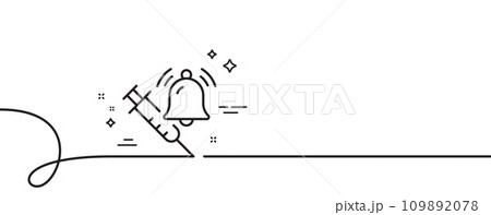 Vaccine announcement line icon. Continuous one...のイラスト素材 [109892078 ...