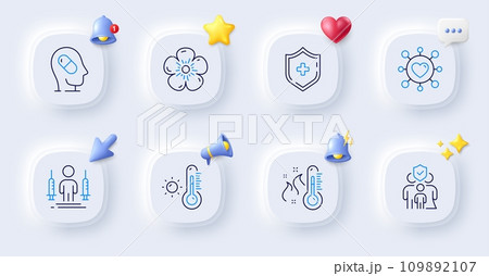 Dating, High thermometer and Medical shield...のイラスト素材 [109892107] - PIXTA