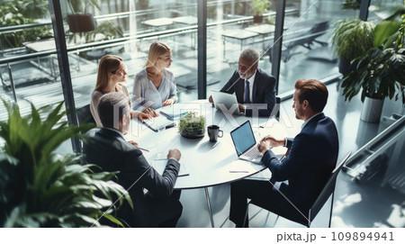 AI-generated content. Business people in modern...のイラスト素材 [109894941 ...