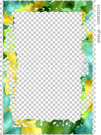 Metallic Green Edge Frame Digital Painting-插圖素材 [109916353] - PIXTA圖庫