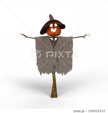 Halloween Scarecrow Cross with Cloak with Funny...のイラスト素材 [109918537 ...