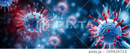 AI-generated content. Influenza virus, abstract...のイラスト素材 [109926728 ...