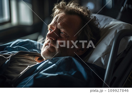 Ailing Patient Resting in Hospitalのイラスト素材 [109927846] - PIXTA