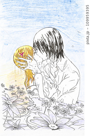 Drawing in the style of anime. Image enamored...のイラスト素材 [109959395] - PIXTA