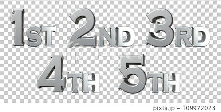 3DCG文字[1st/2nd/3rd/4th/5th]シルバー,銀のイラスト素材 [109972023] - PIXTA