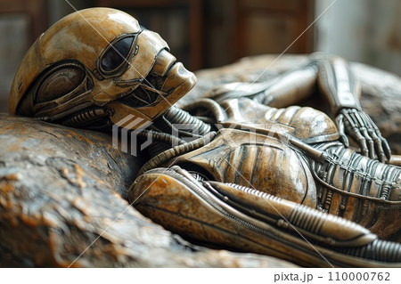 alien tomb with alien body egyptian sarcophagus...のイラスト素材 [110000762 ...