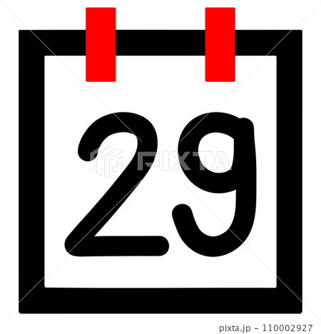 Calendar number 29のイラスト素材 [110002927] - PIXTA