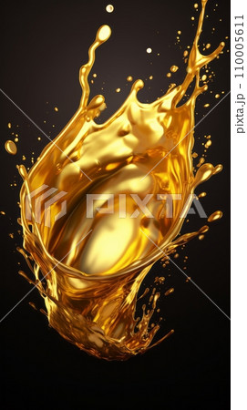 Splash of orange liquid oil on dark backgroundのイラスト素材 [110005611] - PIXTA