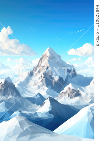 Beautiful low poly mountains. Abstract landscapeのイラスト素材 [110025844] - PIXTA