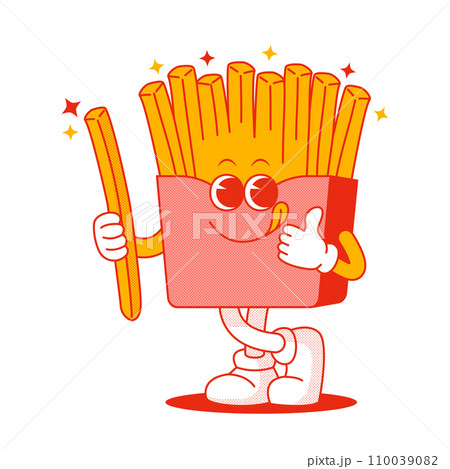 Thumbs up French fries food characterのイラスト素材 [110039082] - PIXTA