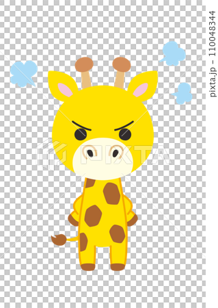 Illustration of a cute angry giraffe with his... - Stock Illustration ...