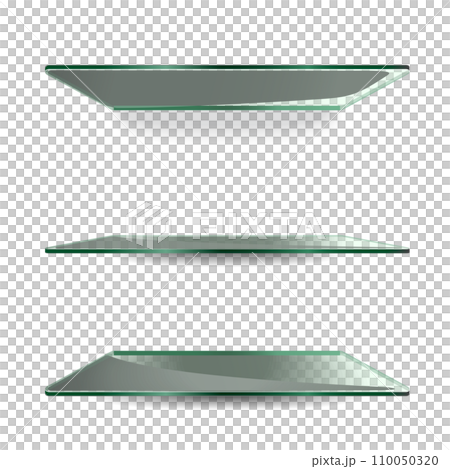 Realistic transparent glass shelves on light...-插圖素材 [110050320] - PIXTA圖庫