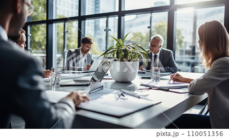 AI-generated content. Business people in modern...のイラスト素材 [110051356 ...