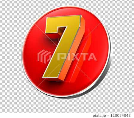 Number 7 yellow polygonal 3D illustration.... - Stock Illustration ...