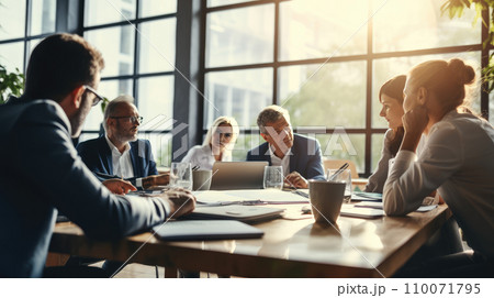 AI-generated content. Business people in modern...のイラスト素材 [110071795 ...