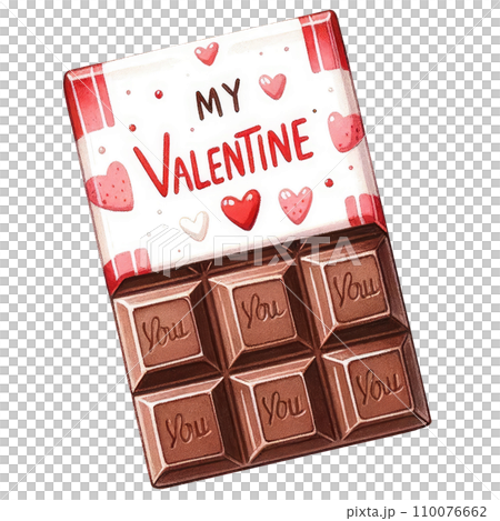 Valentine Chocolate Bar Clip Art Premium PSD | 3D Valentine Chocolate