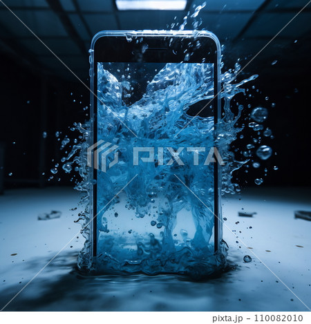 AI-generated content. Aqua Screen: Fluid...のイラスト素材 [110082010] - PIXTA