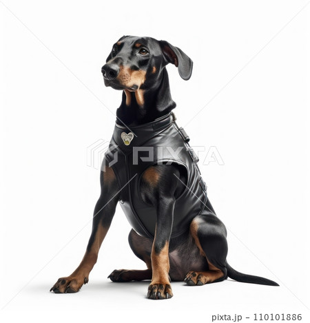 AI-generated content. Dog guard on a white...のイラスト素材 [110101886] - PIXTA