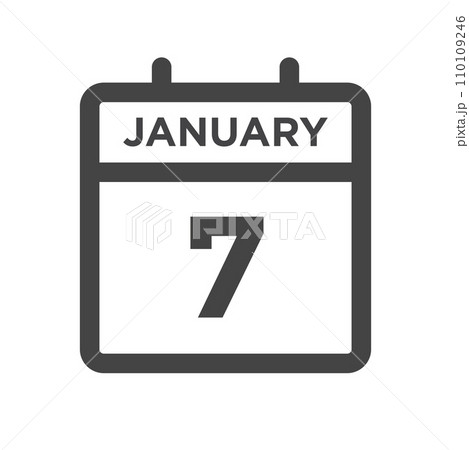 January 7 Calendar Day or Calender Date for...のイラスト素材 [110109246] - PIXTA