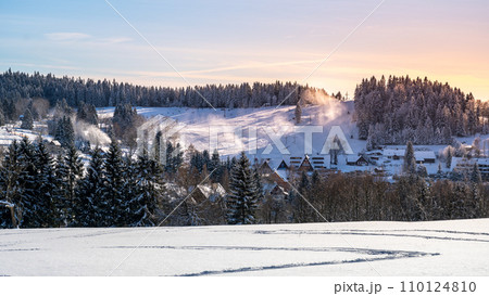 Panoramic winter landscape at Severak ski...のイラスト素材 [110124810] - PIXTA