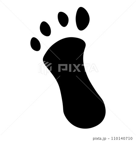 Foot black vector icon on white backgroundのイラスト素材 [110140710] - PIXTA