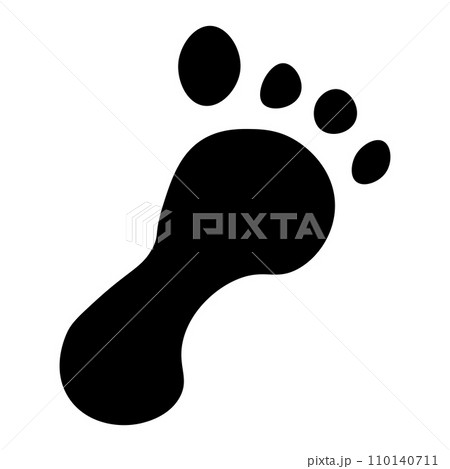 Foot black vector icon on white backgroundのイラスト素材 [110140711] - PIXTA