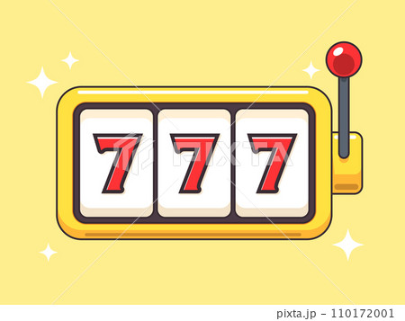 A machine slot showing number 777. Vector...のイラスト素材 [110172001] - PIXTA