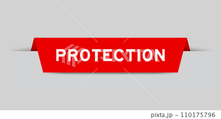 Red color inserted label with word protection...のイラスト素材 [110175796] - PIXTA