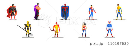 Comic Superhero Character Dressed in Costume...のイラスト素材 [110197689] - PIXTA