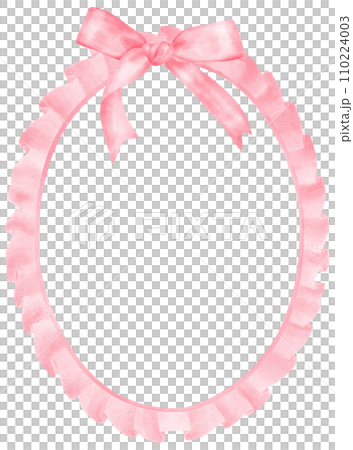Pink Coquette frame oval shape aesthetic... - Stock Illustration ...