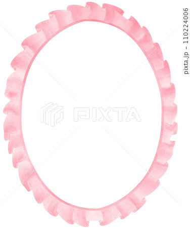 Pink Coquette frame oval shape aesthetic...のイラスト素材 [110224006] - PIXTA