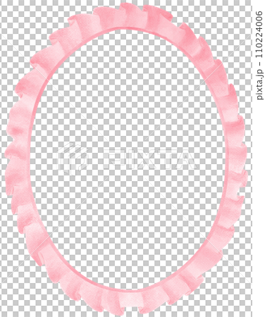 Pink Coquette frame oval shape aesthetic... - Stock Illustration ...
