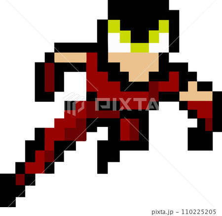 pixel art hero character flying animated vector...のイラスト素材 [110225205 ...