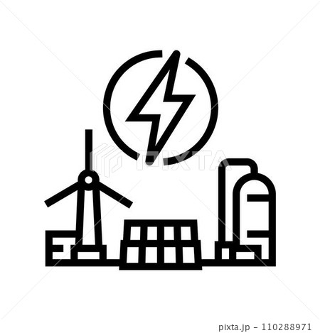 clean energy production carbon line icon vector...のイラスト素材 [110288971 ...