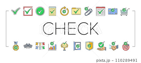 check mark tick ok icons set vectorのイラスト素材 [110289491] - PIXTA