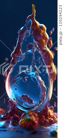 Colored water moleculeのイラスト素材 [110294223] - PIXTA