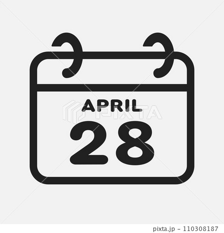 Icon page calendar day - 28 Aprilのイラスト素材 [110308187] - PIXTA