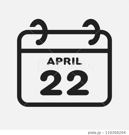 Icon page calendar day - 22 Aprilのイラスト素材 [110308204] - PIXTA