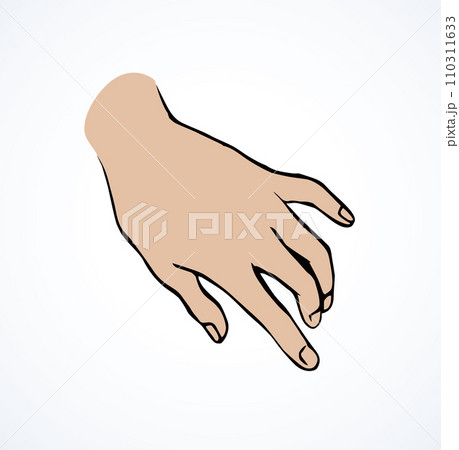 Relaxed hand. Vector drawingのイラスト素材 [110311633] - PIXTA