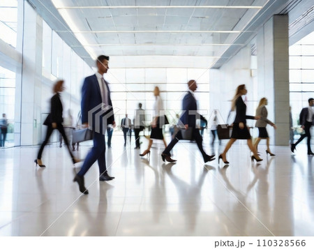 Business people moving in motion blurのイラスト素材 [110328566] - PIXTA