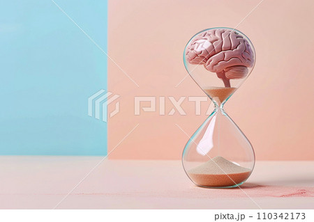 Human brain in hourglass, medical concept,...のイラスト素材 [110342173] - PIXTA