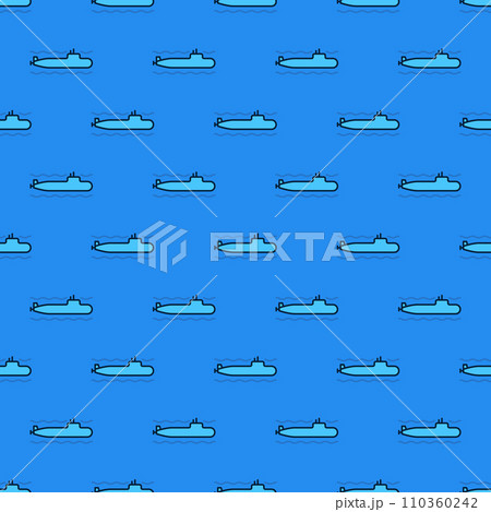 Submarine vector War concept colored blue...のイラスト素材 [110360242] - PIXTA