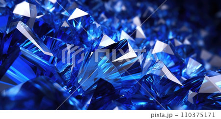 A lot of sharp blue crystals with reflections...のイラスト素材 [110375171] - PIXTA