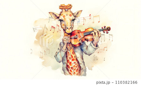 AI-generated content. giraffe dressed in human...のイラスト素材 [110382166 ...