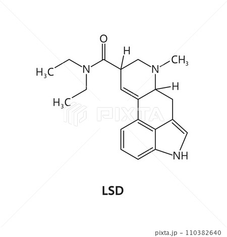 LSD drug molecule formula and chemical...のイラスト素材 [110382640] - PIXTA