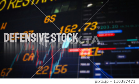 The Defensive stocks word for business concept...のイラスト素材 [110387473 ...